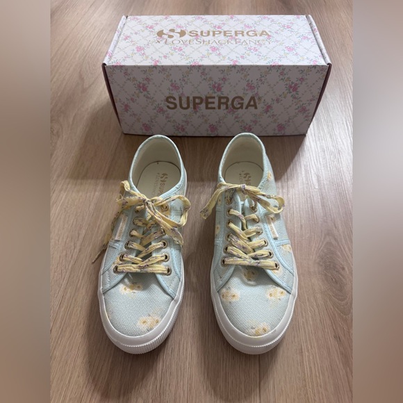 LoveShackFancy | Shoes | Loveshackfancy X Superga Sneakers Pastel Blue ...
